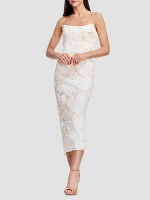 Dress The Population Cosette Embroidered Midi-dress