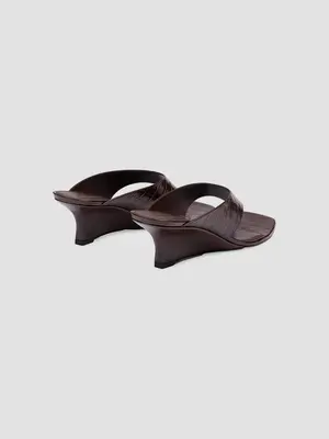 STUART WEITZMAN Vinnie 50mm Croc-embossed Leather Wedge Sandals