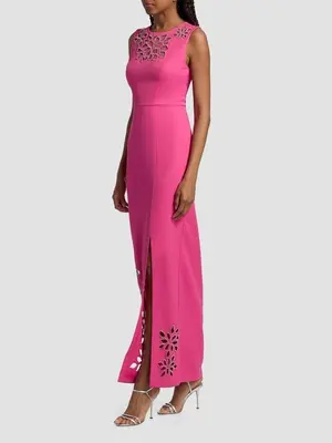 KAY UNGER Indiana Embellished Floral Laser-cut Column Gown