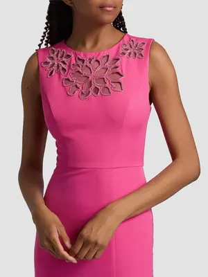 KAY UNGER Indiana Embellished Floral Laser-cut Column Gown
