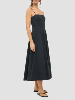 Staud Wylie Cotton A-line Midi-dress