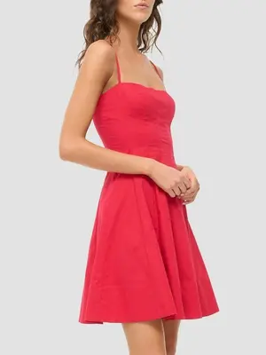 Staud Wylie Cotton Poplin Fit & Flare Minidress