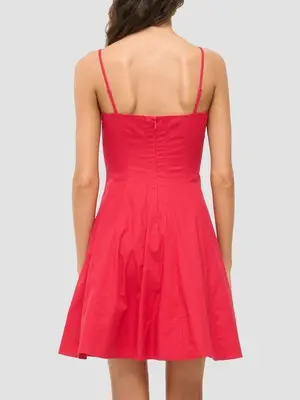 Staud Wylie Cotton Poplin Fit & Flare Minidress
