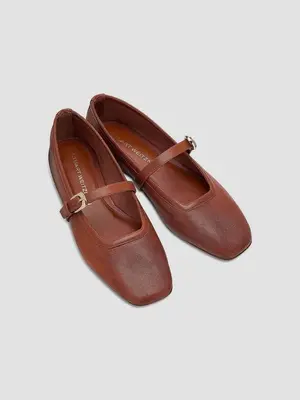 STUART WEITZMAN Sai Leather Ballet Flats