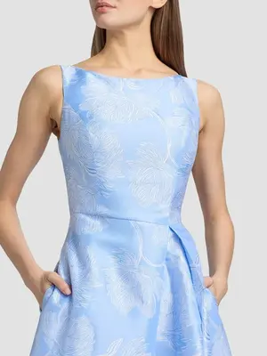 KAY UNGER Caitlin Floral Jacquard A-line Gown