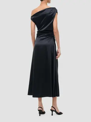 Staud Phare Silk One-shoulder Midi-dress