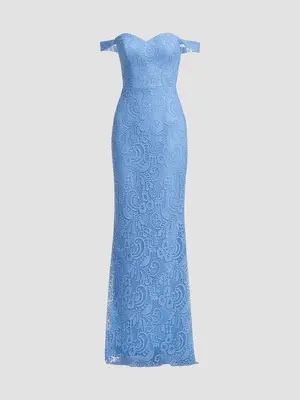 Dress The Population Dorothy Lace Off-the-shoulder Column Gown