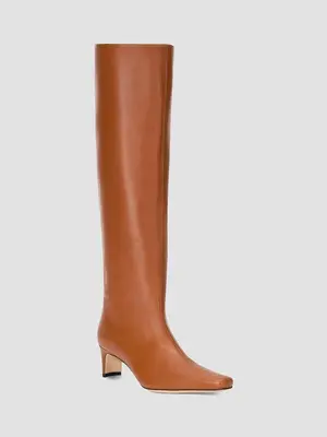 Staud Wally 55mm Leather Knee-high Boots - Tabac