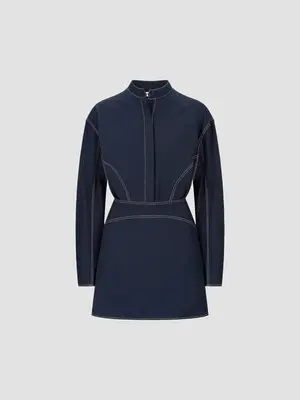 Staud Kiln Contrast Stitch Shirtdress