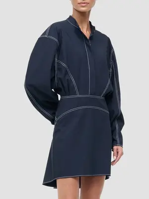 Staud Kiln Contrast Stitch Shirtdress