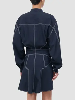Staud Kiln Contrast Stitch Shirtdress