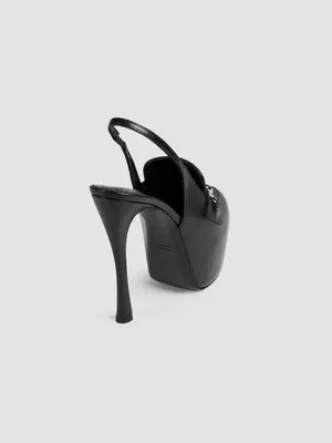 Gucci Fame 85mm Leather Platform Slingback Pumps