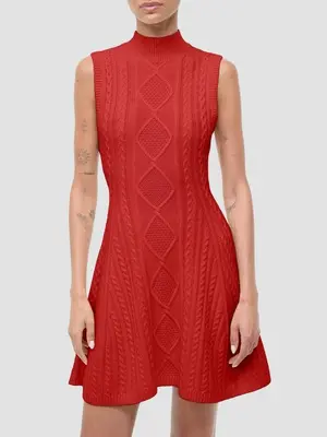 Staud Charade Cable-knit Mini-sweaterdress - Rogue
