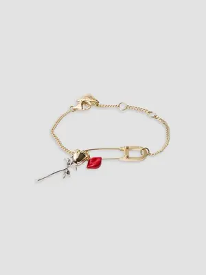 Prada Enameled Metal Bracelet Gold Multi