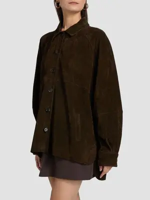 Staud Josette Suede Shirt Jacket
