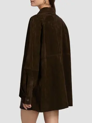Staud Josette Suede Shirt Jacket