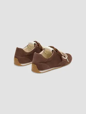 STUART WEITZMAN Bond Sport Suede Low-top Sneakers - Cigar