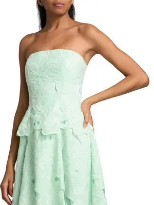 AS IT MAY Isla Strapless Lace Midi-dress - Mint