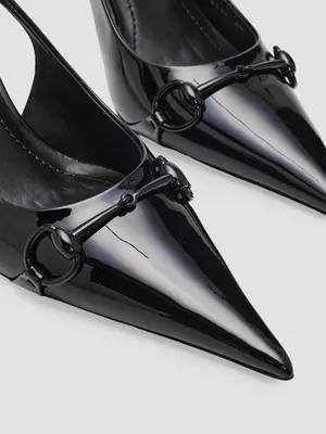 Gucci Donna 80mm Patent Leather Slingback Pumps