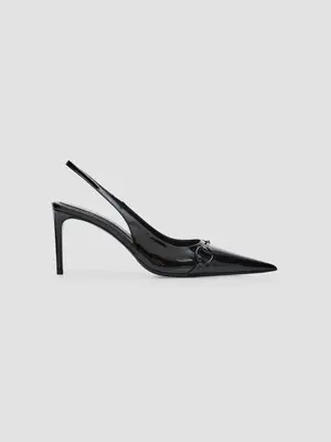 Gucci Donna 80mm Patent Leather Slingback Pumps - Nero