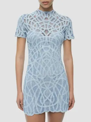 Simkhai Desiree Cotton Macramé Minidress