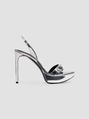 Gucci Donna 105mm Horsebit Platform Sandals - Silver