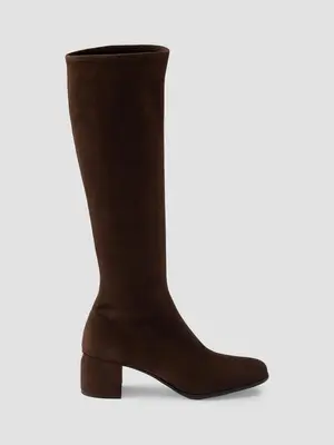 Prada Stretch Suede Boots - Brown