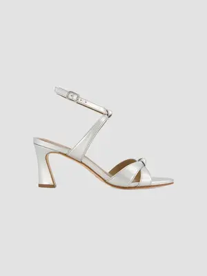 Bernardo Neera Ankle Strap Heeled Sandals - Silver
