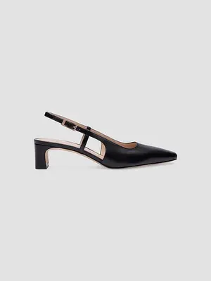 STUART WEITZMAN Baby Babette 40mm Leather Slingback Pumps - Black