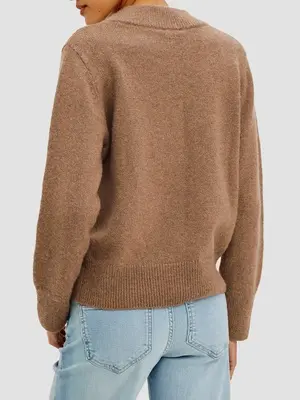 Rails Lidya Cotton-wool V-neck Sweater - Heather Camel