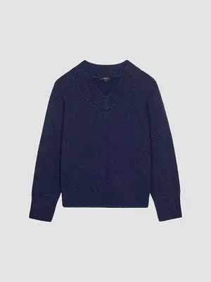 Rails Lidya Cotton-wool V-neck Sweater - Navy