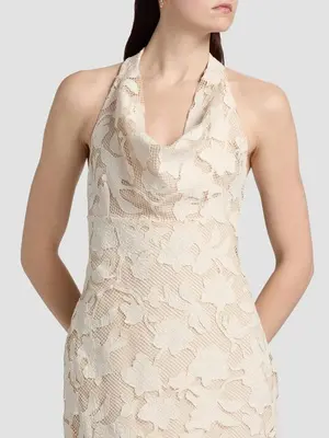AMUR Calypso Lace Halter Midi-dress