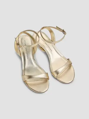 STUART WEITZMAN Kellie 50mm Leather Sandals - Light Gold