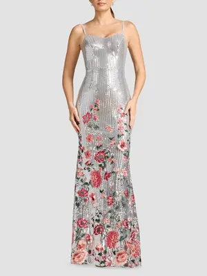 Dress The Population Giovanna Sequined Embroidered Mermaid Gown