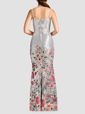 Dress The Population Giovanna Sequined Embroidered Mermaid Gown