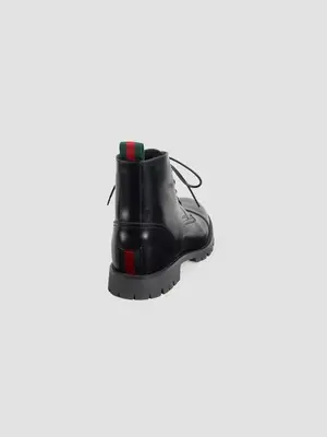 Gucci Primavera Sylke Leather Ankle Boots