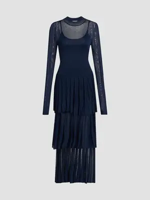 ET OCHS Anslie Knit Tiered Midi-dress - Midnight