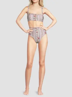 Agua Bendita Nopal Floral Stripe Bikini Bottom
