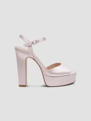 STUART WEITZMAN Reade 130mm Satin Platform Sandals - Cream
