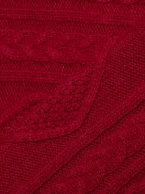 Staud Sidney Mixed Cable-knit Asymmetric Turtleneck Sweater