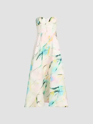 AS IT MAY Mika Strapless Woven Midi-dress