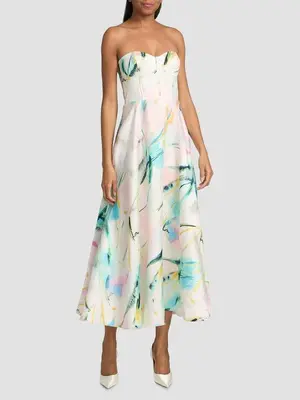 AS IT MAY Mika Strapless Woven Midi-dress