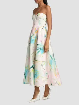 AS IT MAY Mika Strapless Woven Midi-dress