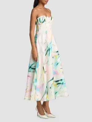 AS IT MAY Mika Strapless Woven Midi-dress