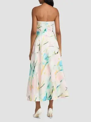 AS IT MAY Mika Strapless Woven Midi-dress