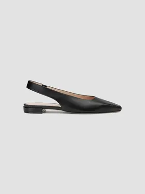 STUART WEITZMAN Stassi Leather Slingback Flats - Black