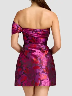 Dress The Population Olive Jacquard Mini Dress