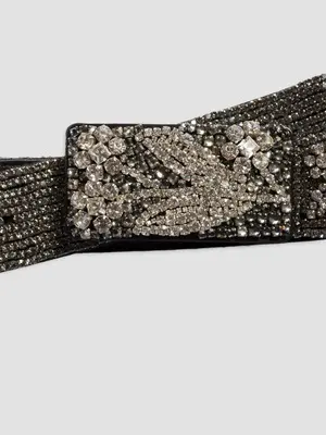 Miu Miu Embroidered Duchesse And Leather Belt