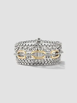 David Yurman Row Chain Bracelet With 18k Yellow Gold - Multi