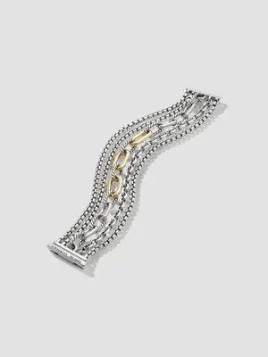 David Yurman Row Chain Bracelet With 18k Yellow Gold